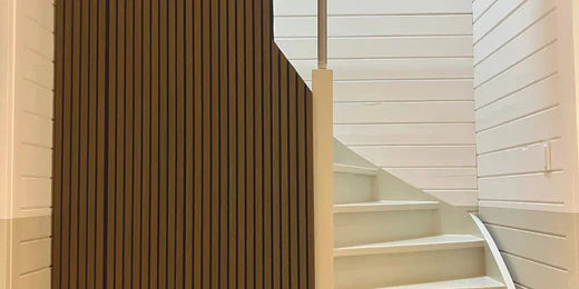 Create your own stylish stairwell with wooden panels